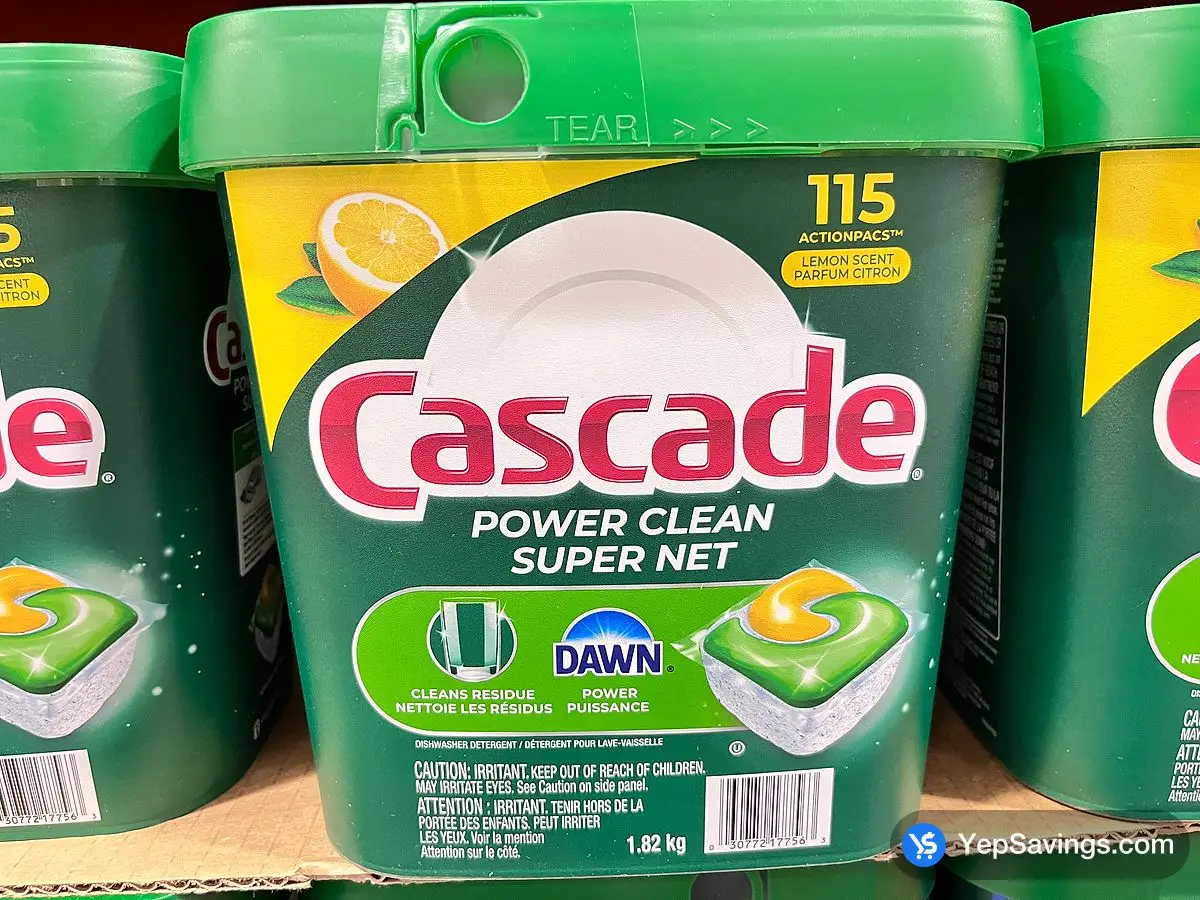 CASCADE POWER CLEAN DISHWASHER DETERGENT PACK OF 115 at Costco Warden ...