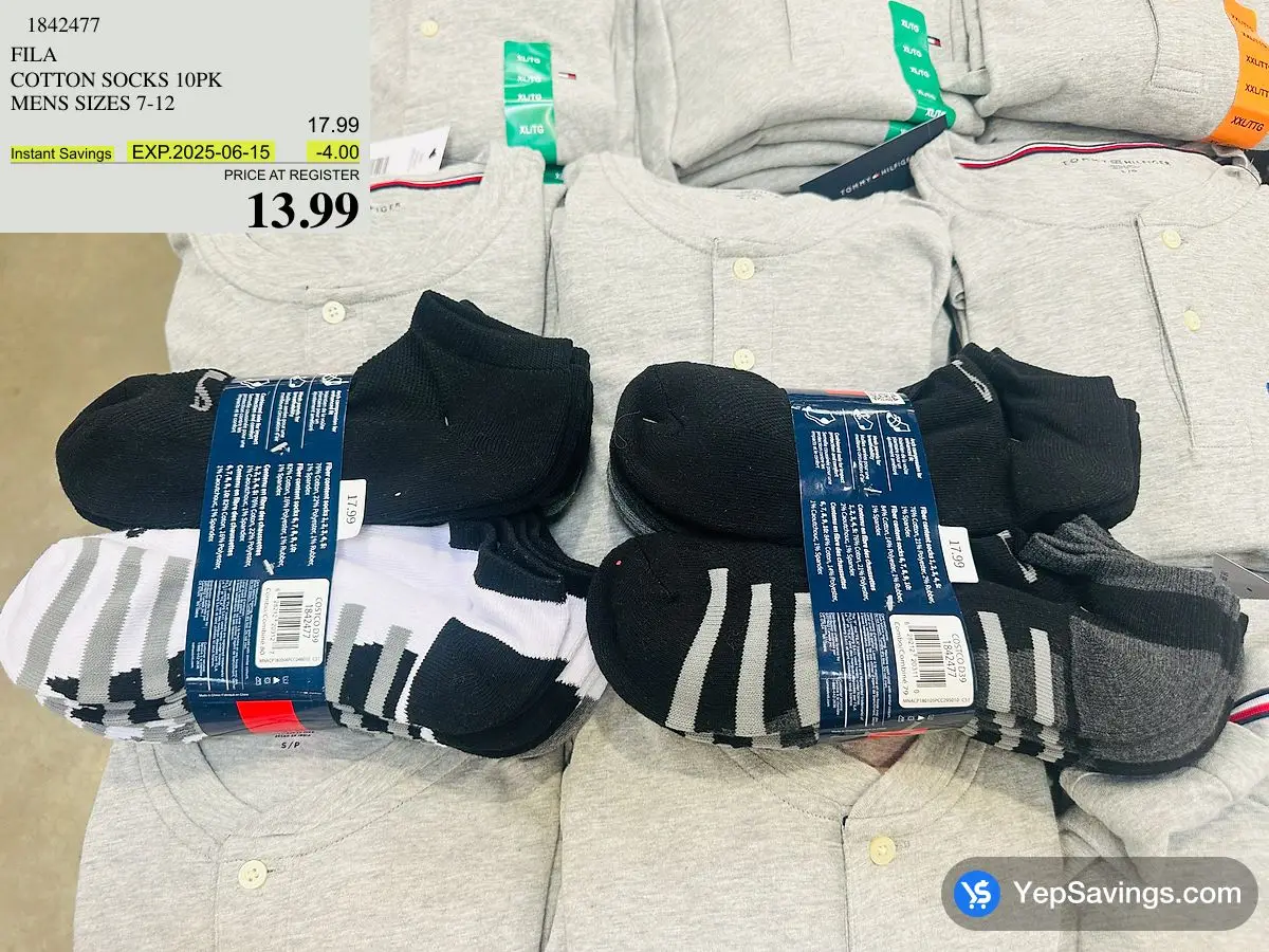 FILA COTTON SOCKS 10PK MENS SIZES 7-12 at Costco South Saskatoon