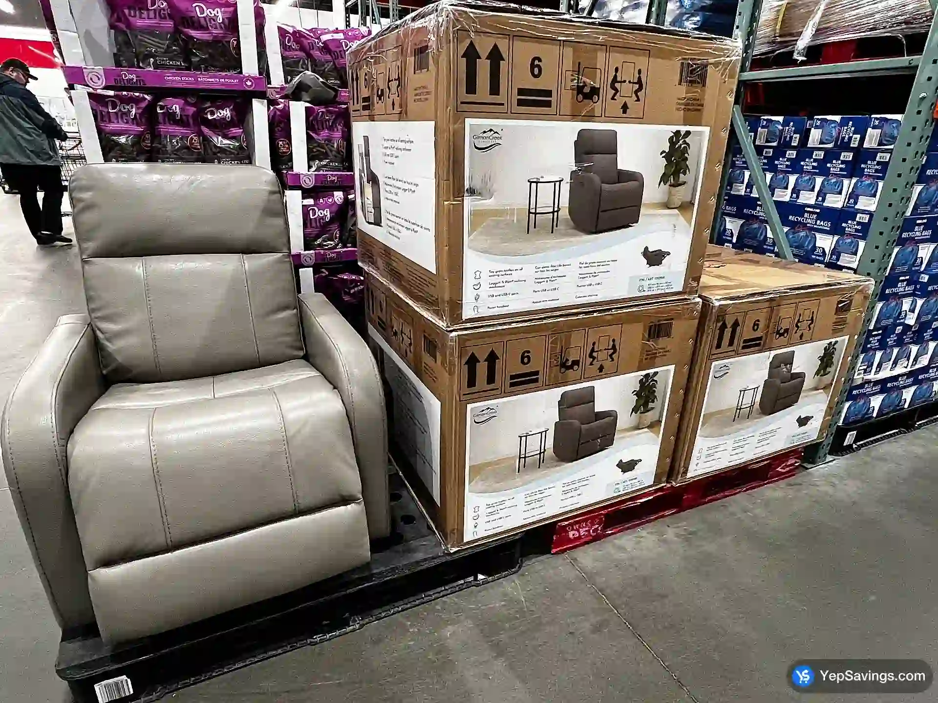 COSTCO GILMAN CREEK LEATHER POWER RECLINER TAUPE – Edmonton
