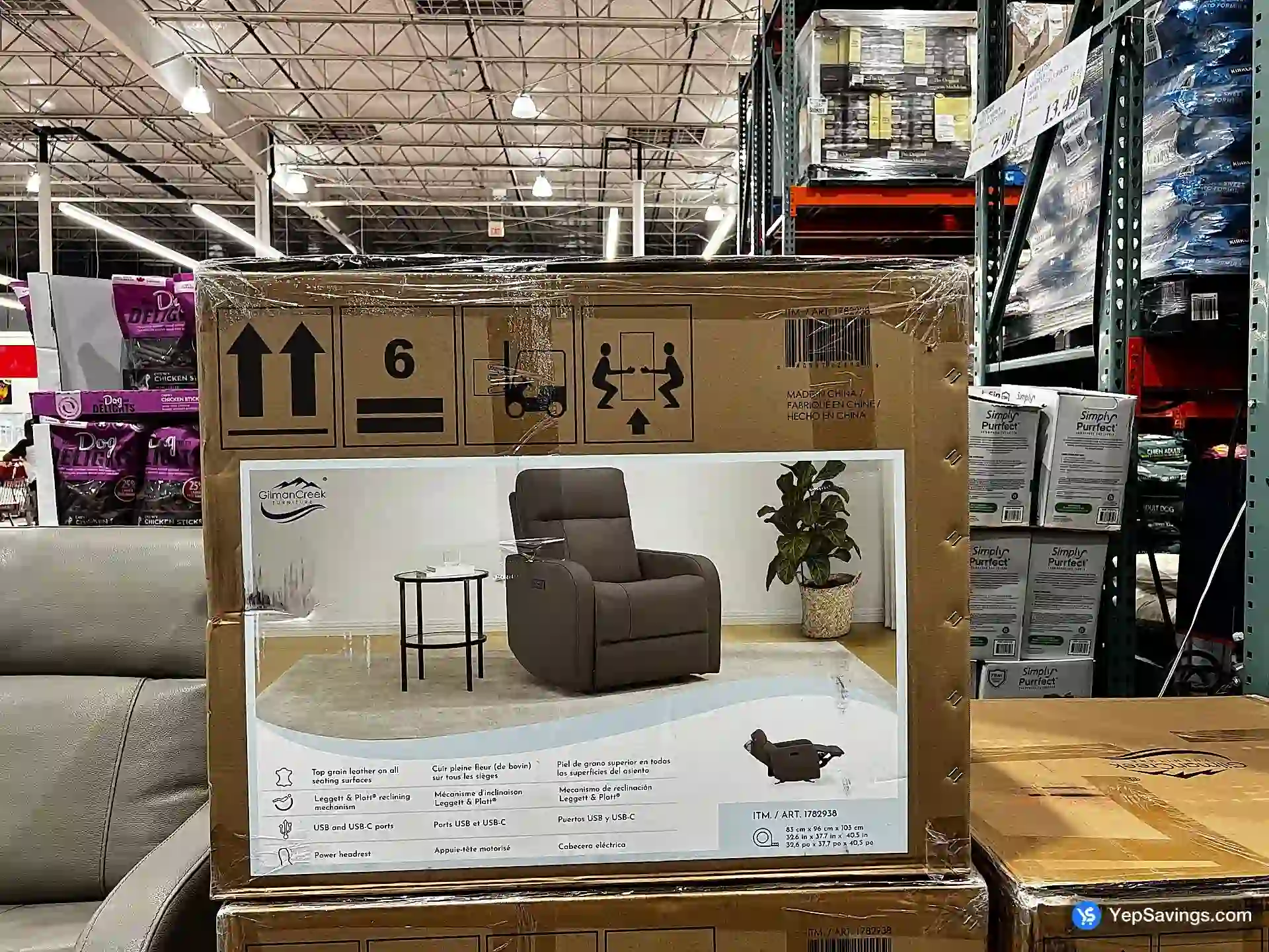 COSTCO GILMAN CREEK LEATHER POWER RECLINER TAUPE – Edmonton