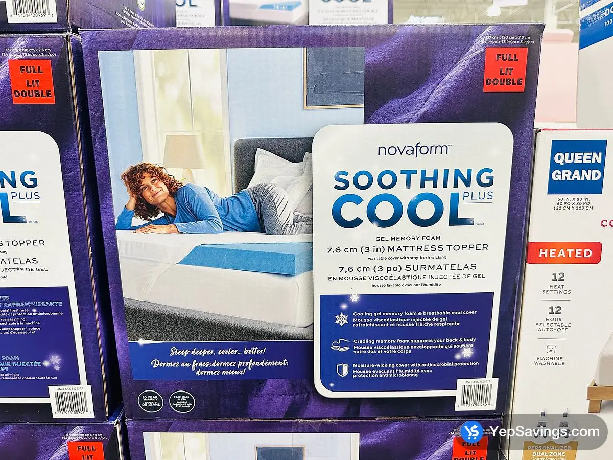 SOOTHING COOL PLUS MATTRESS TOPPER DOUBLE- 54 " x 76 " at Costco South Saskatoon