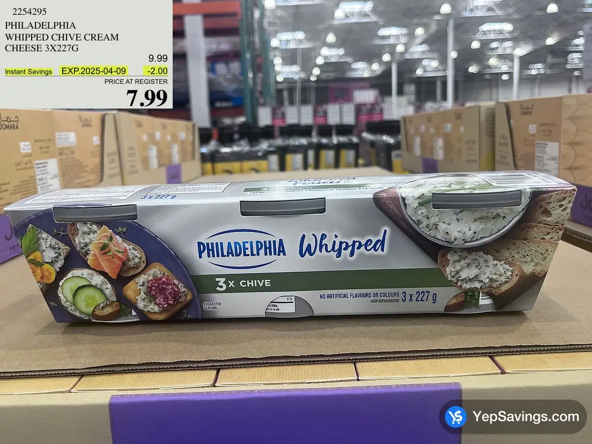 PHILADELPHIA WHIPPED CHIVE CREAM CHEESE 3X227G at Costco South Saskatoon