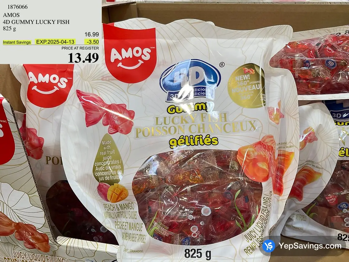 AMOS 4D GUMMY LUCKY FISH 825 g at Costco South Saskatoon