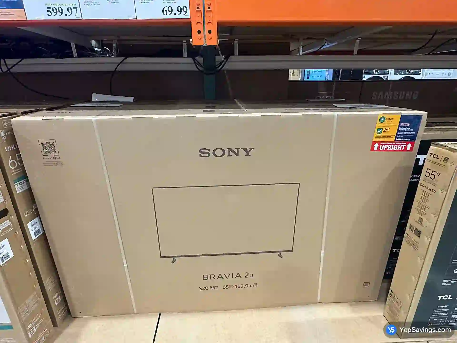 COSTCO SONY S20 BRAVIA 2 65" CLASS (64.6") 4K UHD LED TV (ITM 9792065 ...