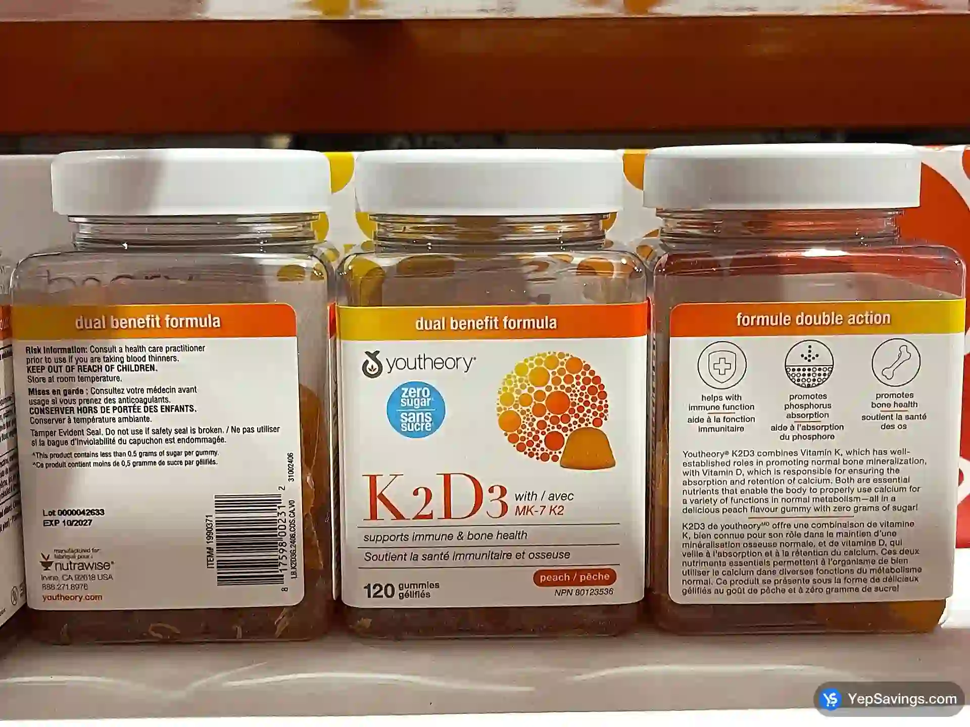 COSTCO YOUTHEORY VITAMIN K2 + D3 120 GUMMIES (ITM 1990371) – Langley