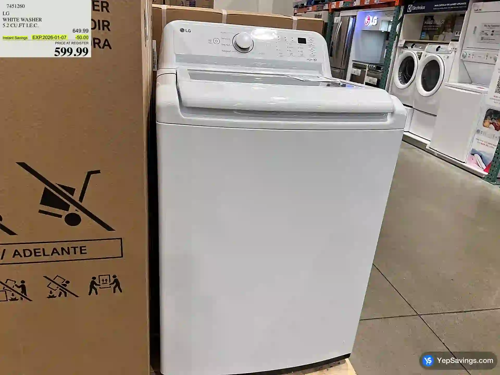 COSTCO LG WHITE WASHER 5.2 CU.FT I.E.C. – (ITM 7451260) – Toronto