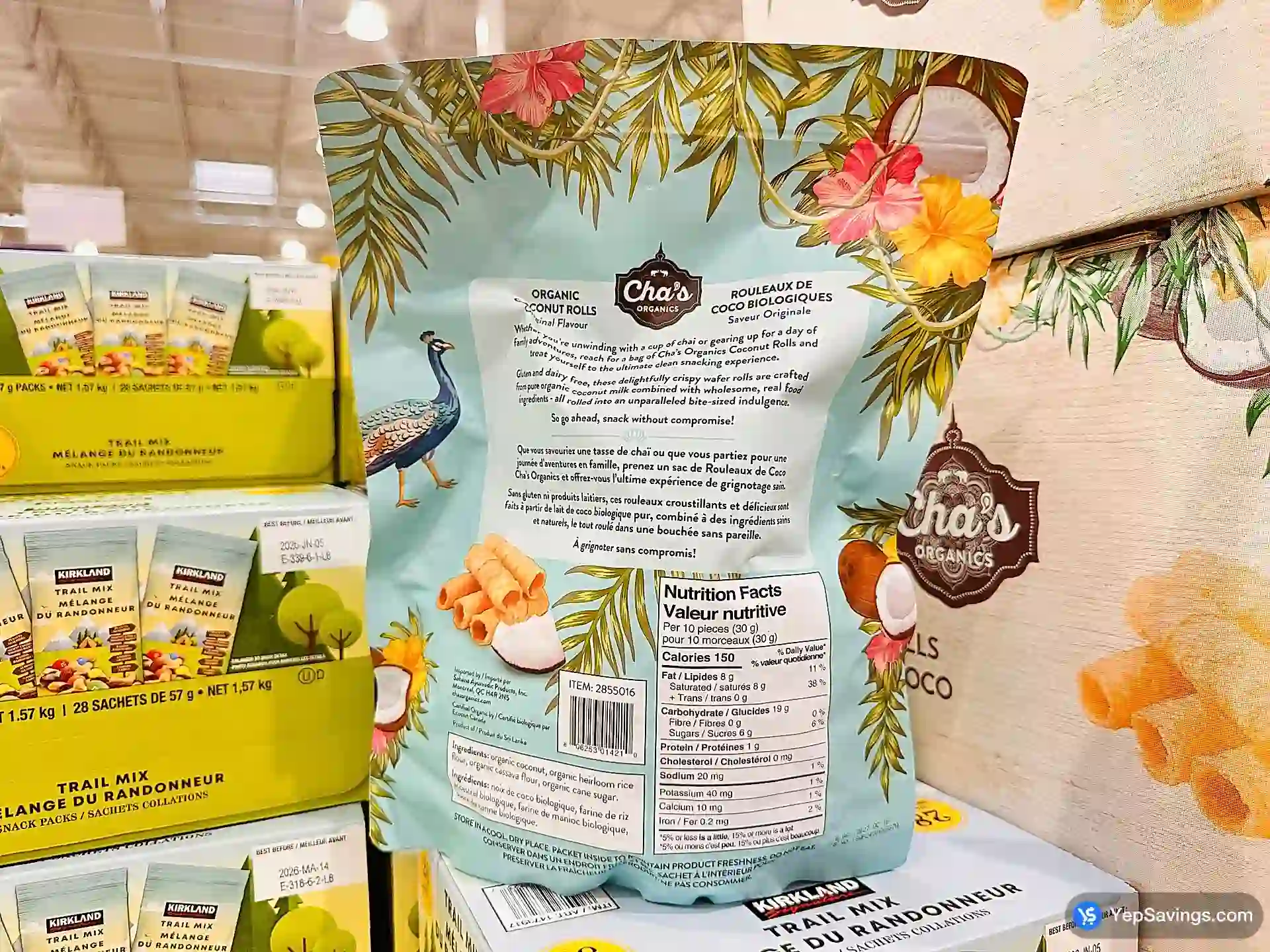 COSTCO CHAS ORGANICS ORGANIC COCONUT ROLLS 450 g (ITM 2855016 ...