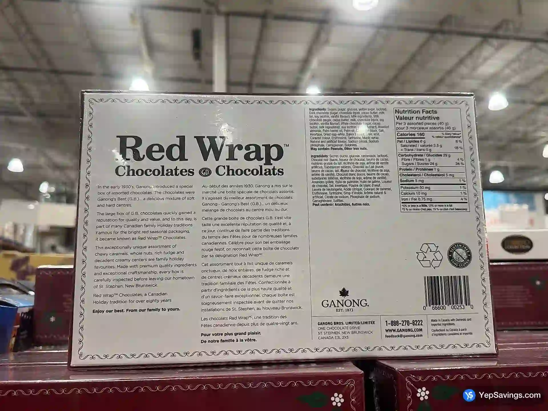 COSTCO GANONG RED WRAP CHOCOLATES 1.65 kg (ITM 1337572) – London