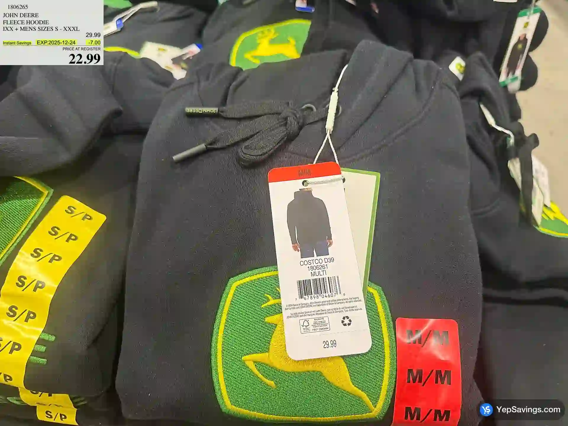COSTCO JOHN DEERE FLEECE HOODIE MENS SIZES S - XXXL (ITM 1806265) – London