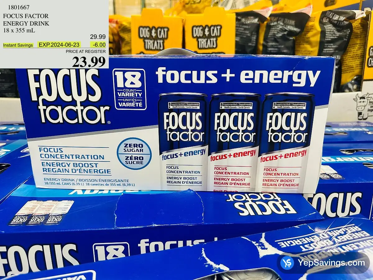 FOCUS FACTOR ENERGY DRINK 18 x 355 mL at Costco Warden Ave Toronto