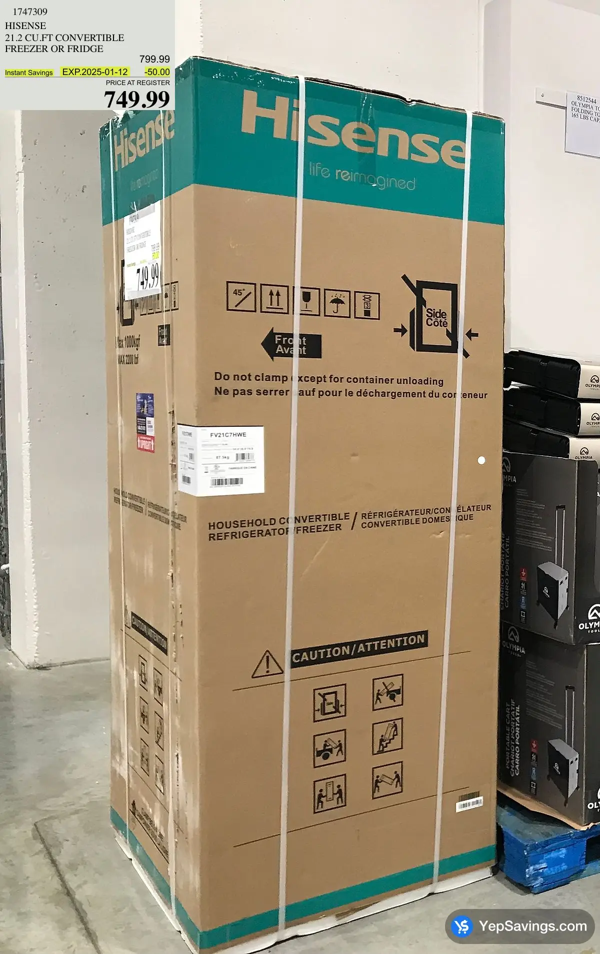 HISENSE 21.2 CU.FT CONVERTIBLE FREEZER OR FRIDGE – Costco deal in Canada (ITM 1747309 ...