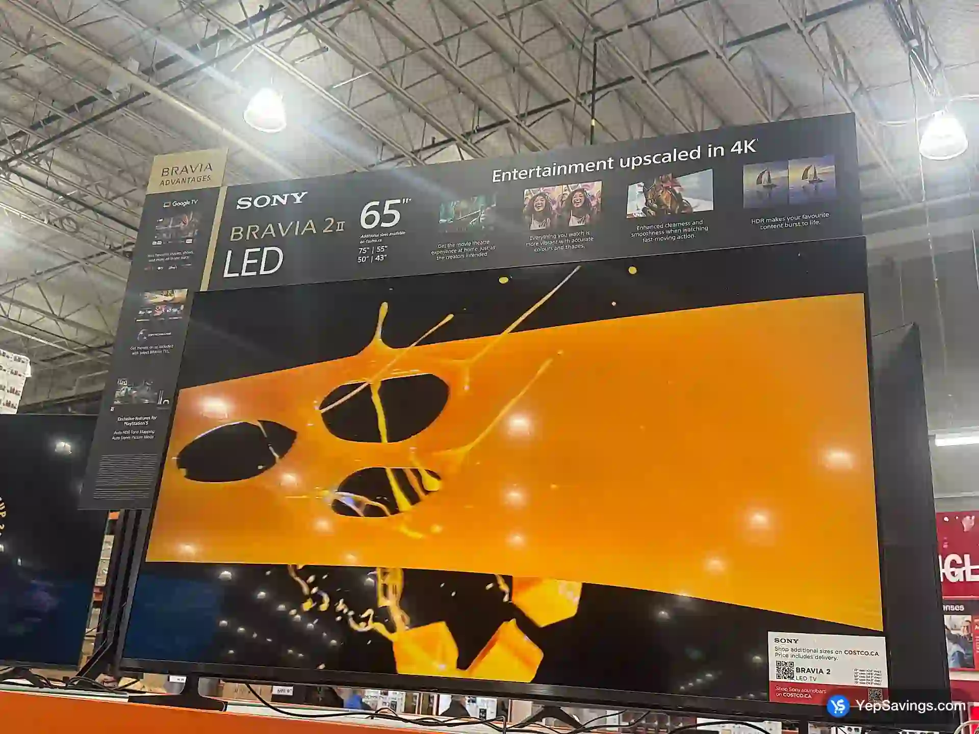 COSTCO SONY S20 BRAVIA 2 65" CLASS (64.6") 4K UHD LED TV (ITM 9792065 ...