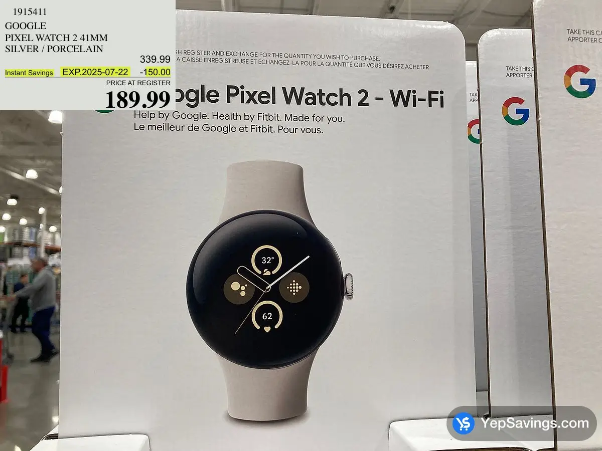 GOOGLE PIXEL WATCH 2 41MM SILVER / PORCELAIN at Costco Beacon Hill Calgary