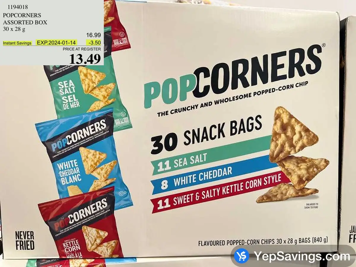 POPCORNERS ASSORTED BOX 30 x 28 g at Costco Beacon Hill Calgary