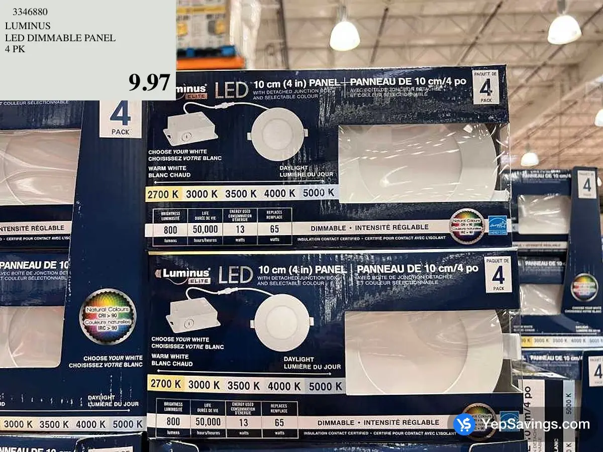 LUMINUS LED DIMMABLE PANEL 4 PK – Costco deal in Canada (ITM 3346880 ...