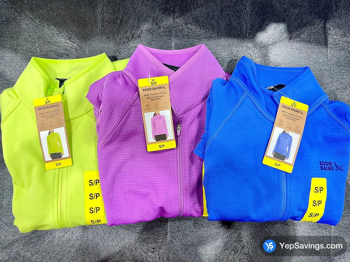 EDDIE BAUER GRID FLEECE 1/2 ZIP + LADIES SIZES XS - XL at Costco South ...