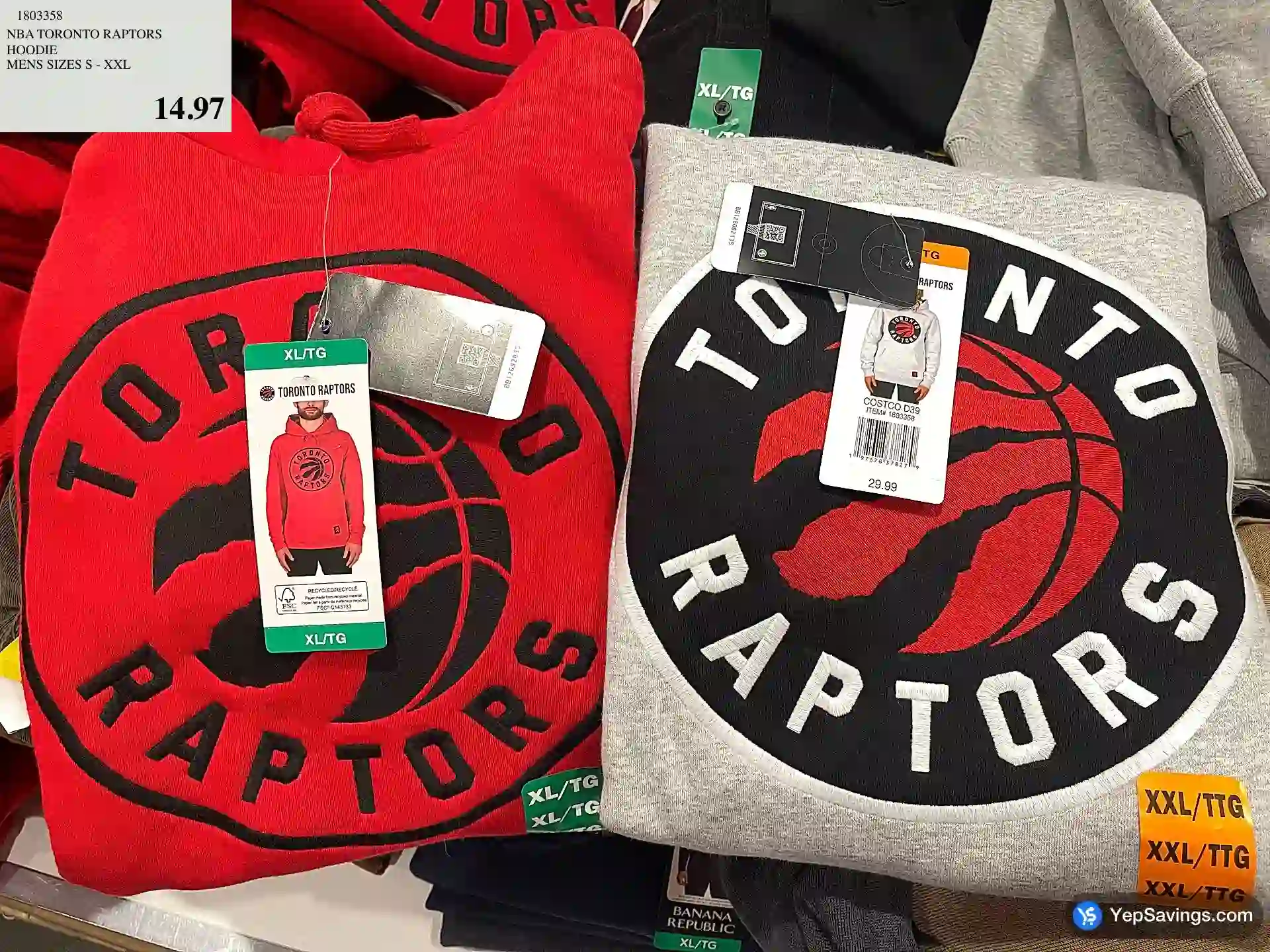 COSTCO NBA TORONTO RAPTORS HOODIE MENS SIZES S - XXL (ITM 1803358 ...