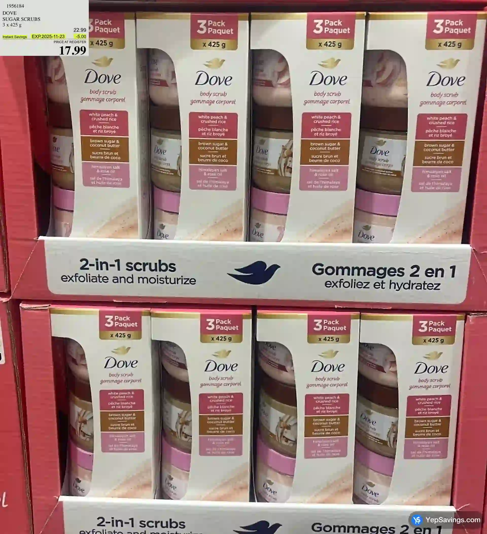 COSTCO DOVE SUGAR SCRUBS 3 x 425 g (ITM 1956184) – Mississauga & Oakville