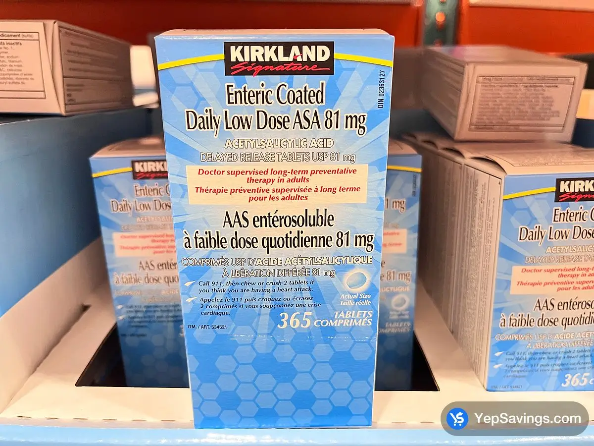 * KIRKLAND SIGNATURE LOW DOSE 81MG ASA 365 TABLETS at Costco Warden Ave ...