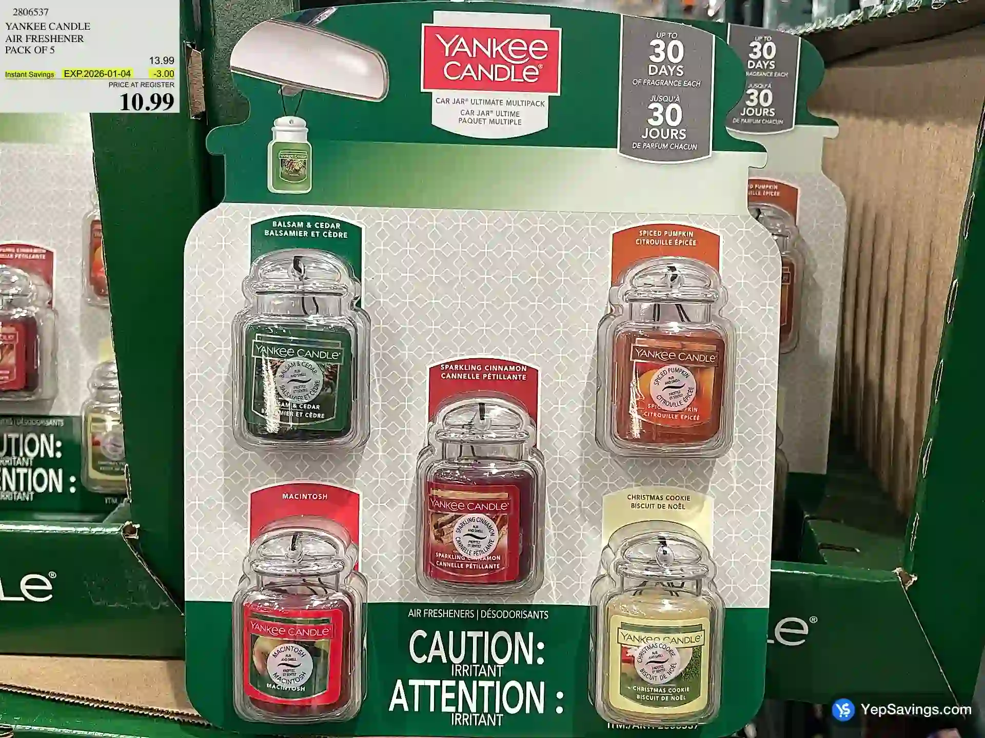 COSTCO YANKEE CANDLE AIR FRESHENER PACK OF 5 (ITM 2806537)