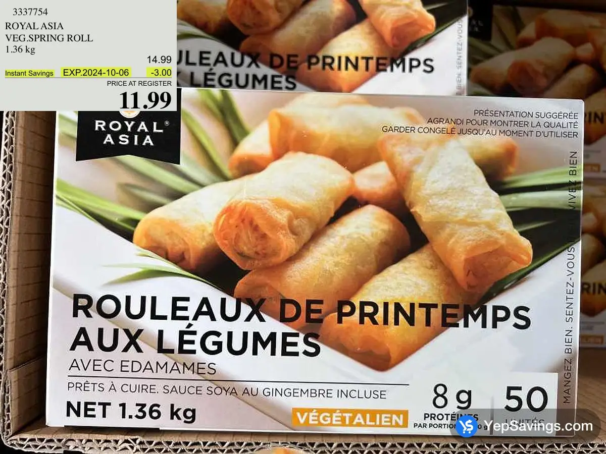 ROYAL ASIA VEG.SPRING ROLL 1.36 kg at Costco South Saskatoon