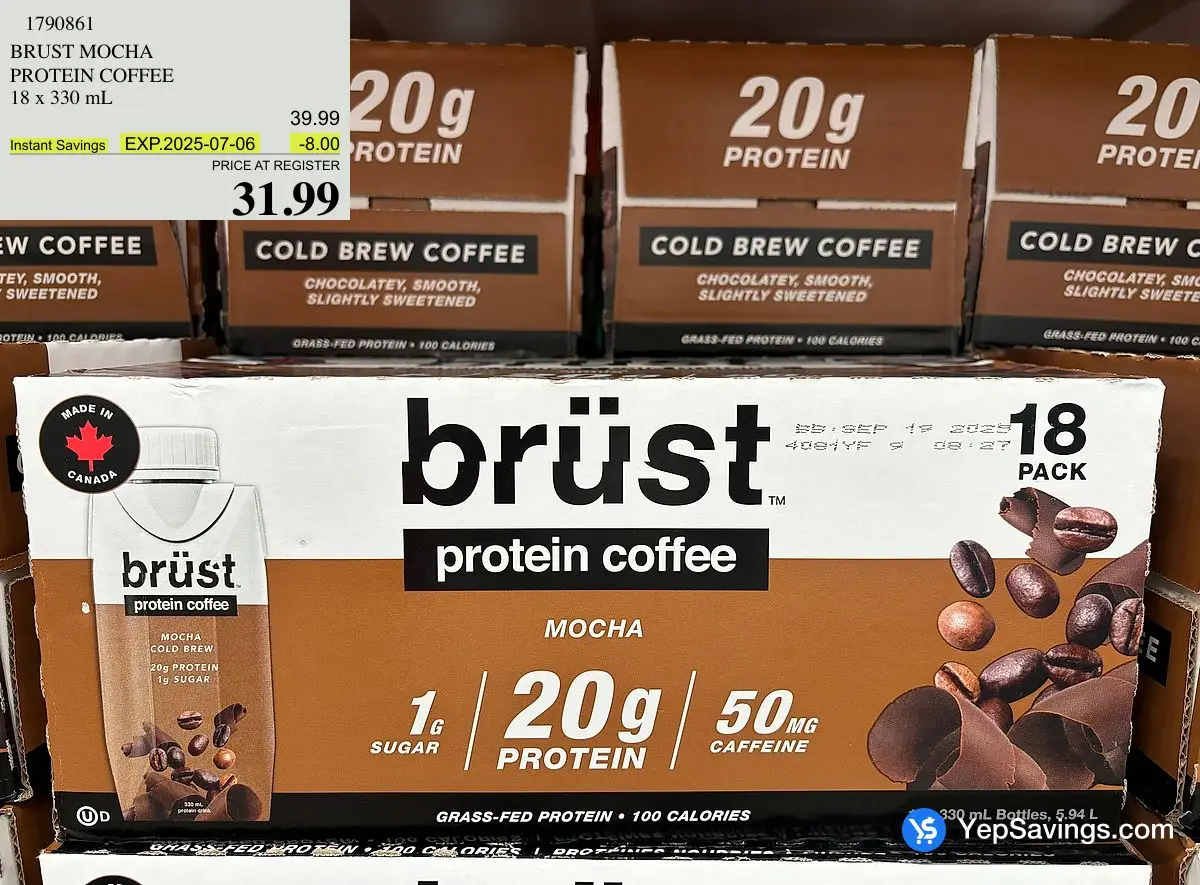 BRUST MOCHA PROTEIN COFFEE 18 x 330 mL at Costco McGillivray Winnipeg