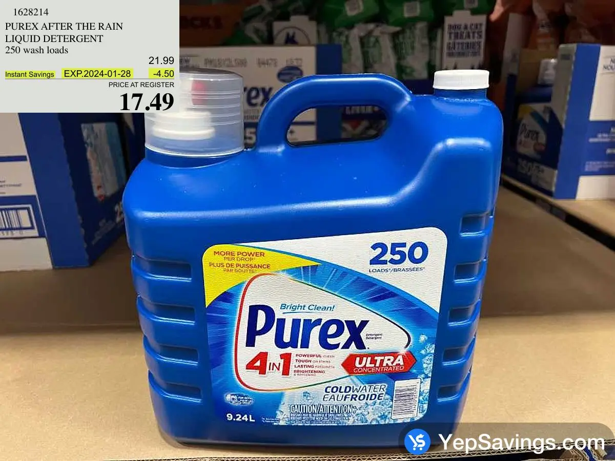 PUREX AFTER THE RAIN LIQUID DETERGENT 250 wash loads at Costco Elgin ...