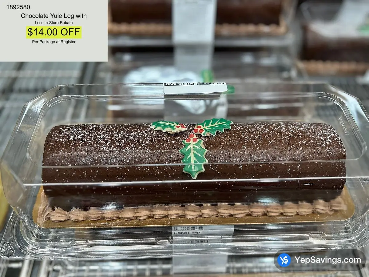 Chocolate Yule Log with Vanilla Cream at Costco South Saskatoon