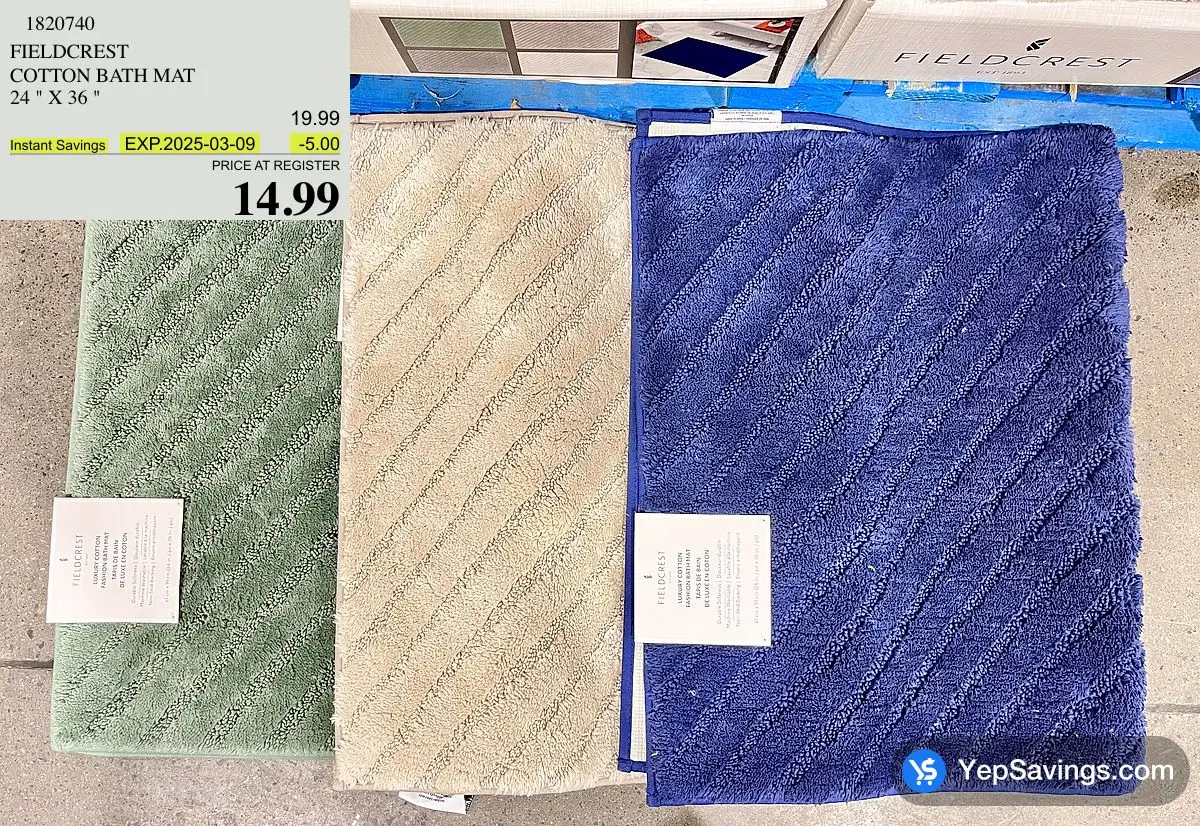 FIELDCREST COTTON BATH MAT 24 " X 36 " at Costco South Saskatoon