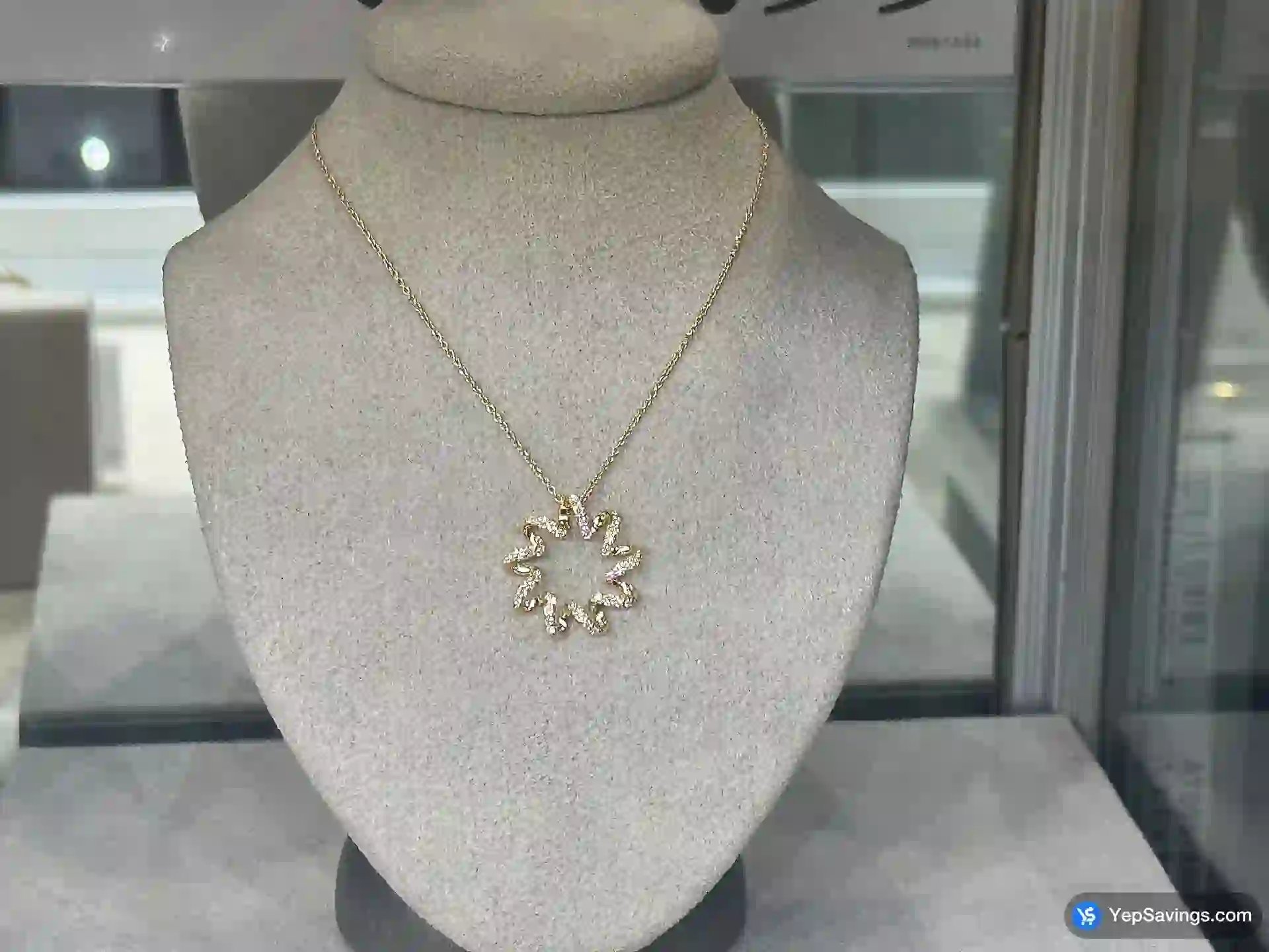 COSTCO 14KT YELLOW GOLD ROUND DIAMOND CIRCULAR WAVE PENDANT 0.20CTW 18 ...