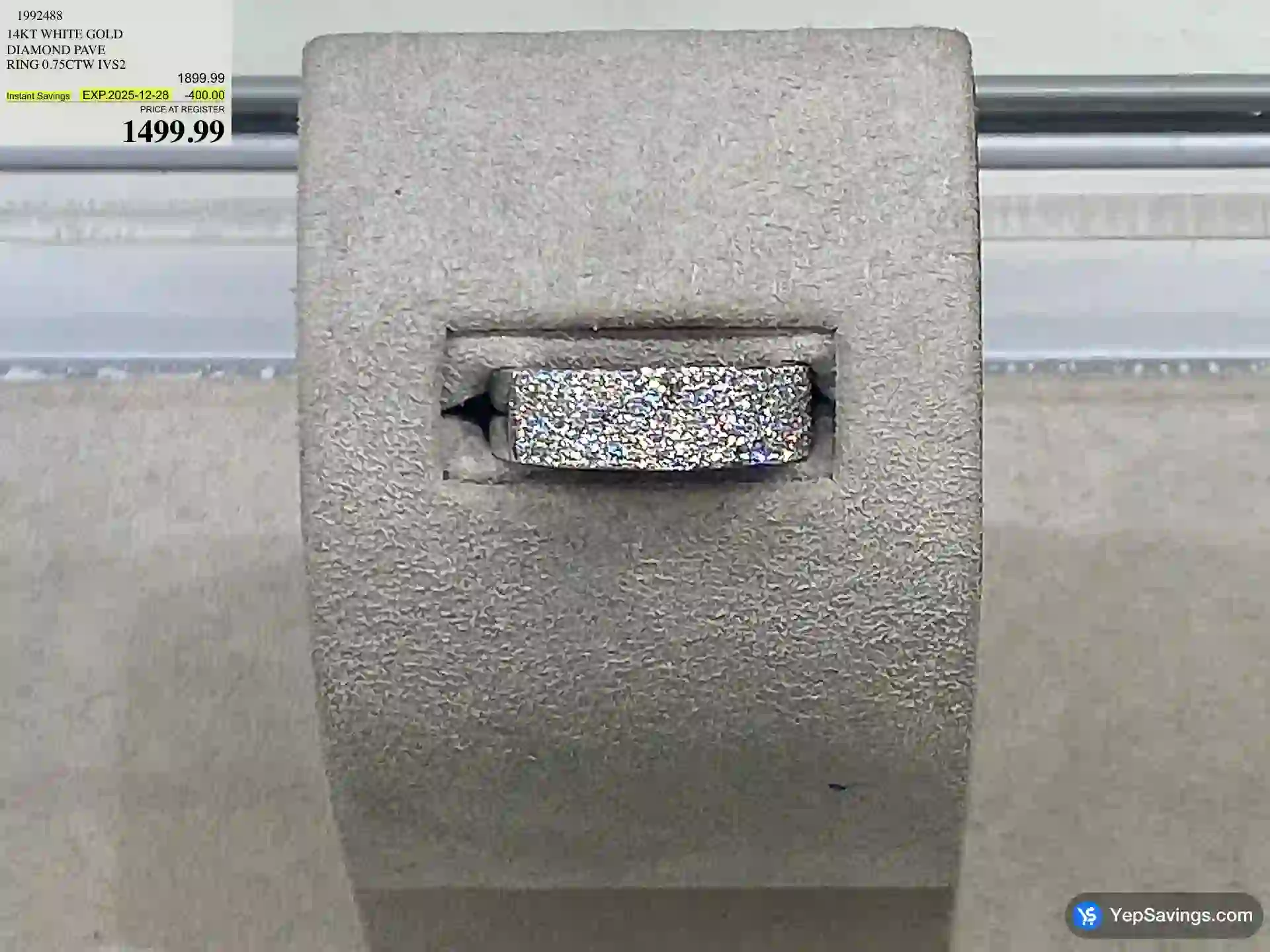 COSTCO 14KT WHITE GOLD DIAMOND PAVE RING 0.75CTW IVS2 (ITM 1992488 ...