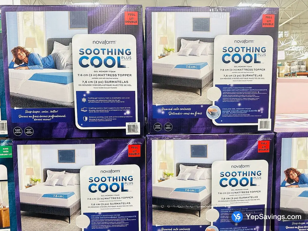 SOOTHING COOL PLUS MATTRESS TOPPER DOUBLE- 54 " x 76 " at Costco South Saskatoon