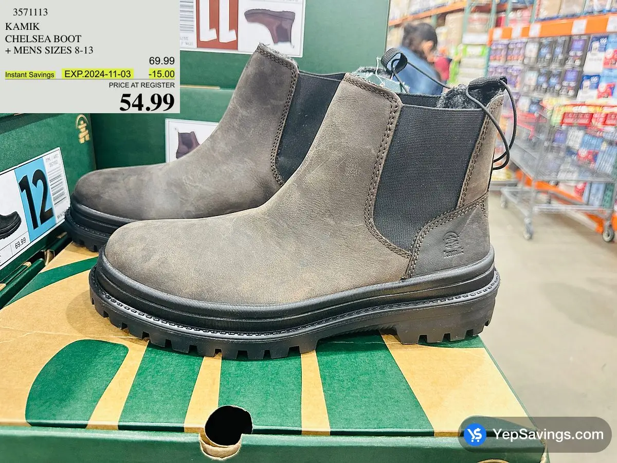 KAMIK CHELSEA BOOT + MENS SIZES 8-13 at Costco South Saskatoon