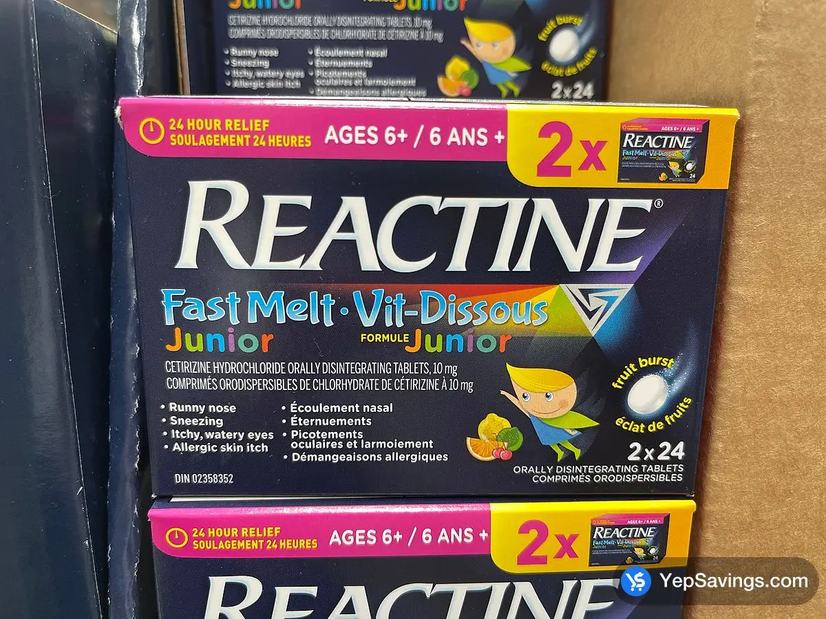 REACTINE MELTAWAY JUNIOR 2 X 24 TABLETS At Costco South Saskatoon